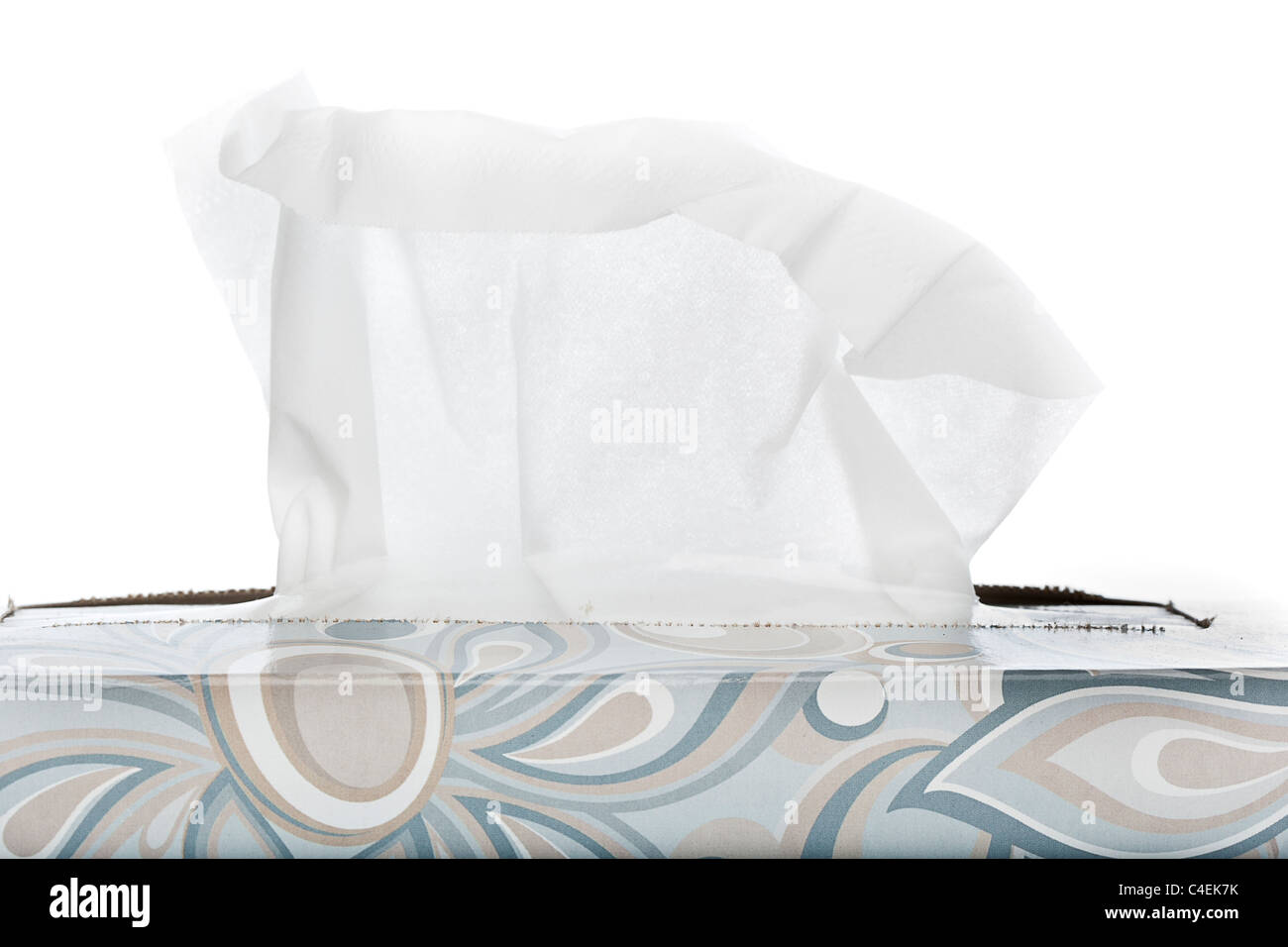 A tissue sticking out of a tissue box Stock Photo - Alamy