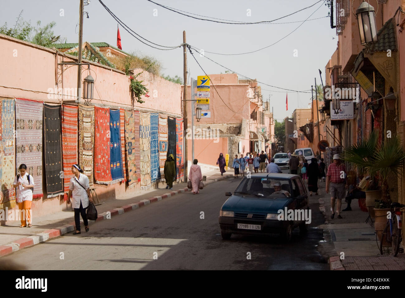 A view of a street in Marrakesh Morocco Stock Photo - Alamy