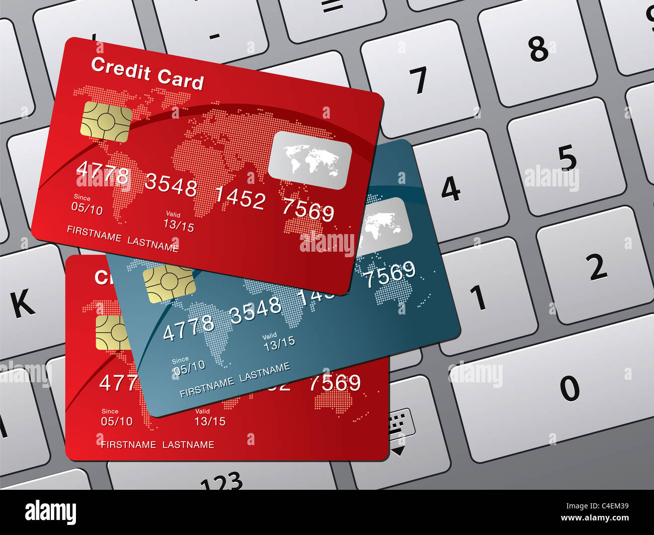 credit card over the computer keyboard Stock Photo - Alamy