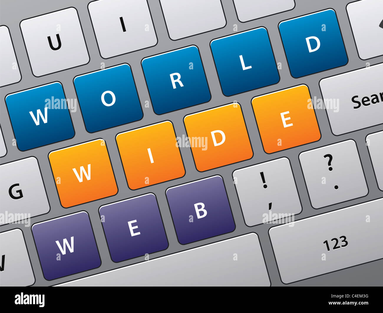 Illustration of laptop keyboard with Internet access Stock Photo - Alamy