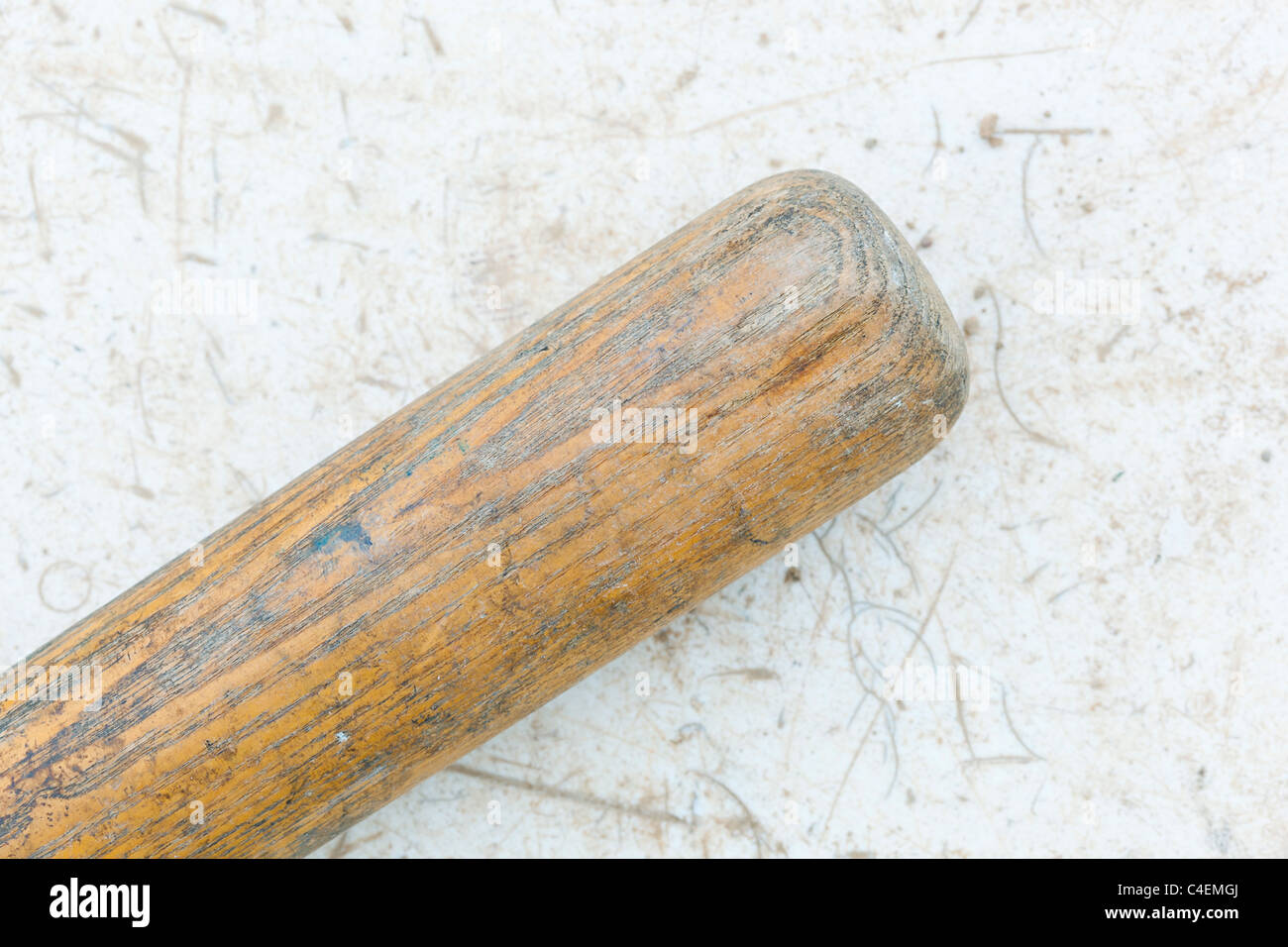 An old worn wooden baseball bat Stock Photo - Alamy