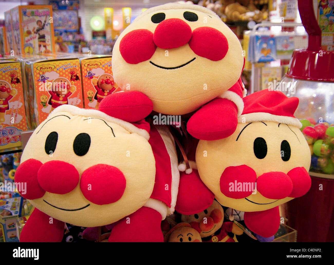 Anpan man toy figures on display in department store, Japan Stock Photo ...