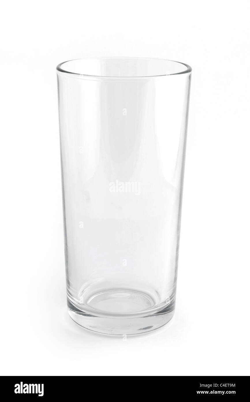 Single empty glass isolated on white Stock Photo - Alamy