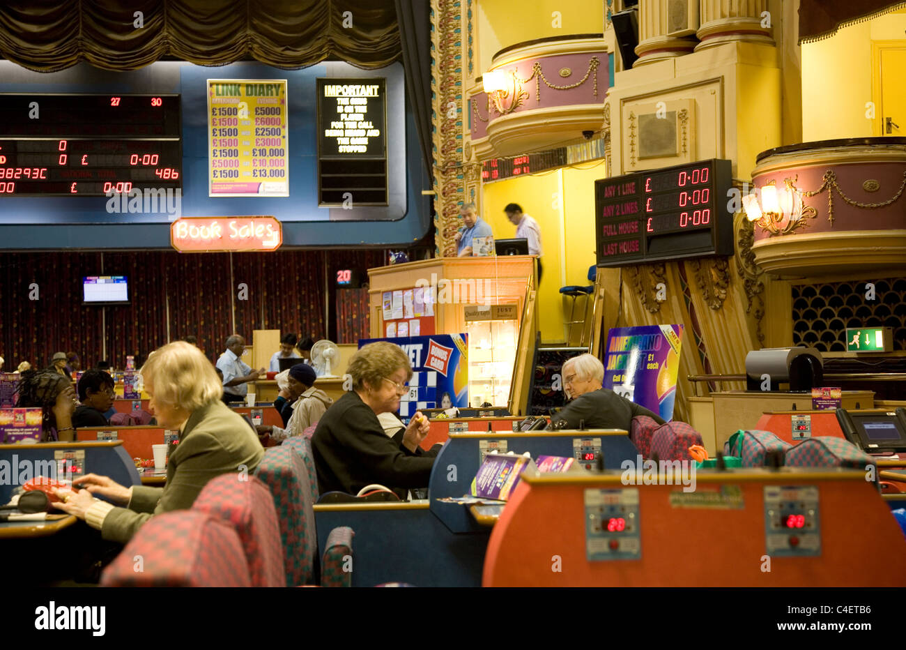 Beacon Bingo Hall and players in London Stock Photo - Alamy