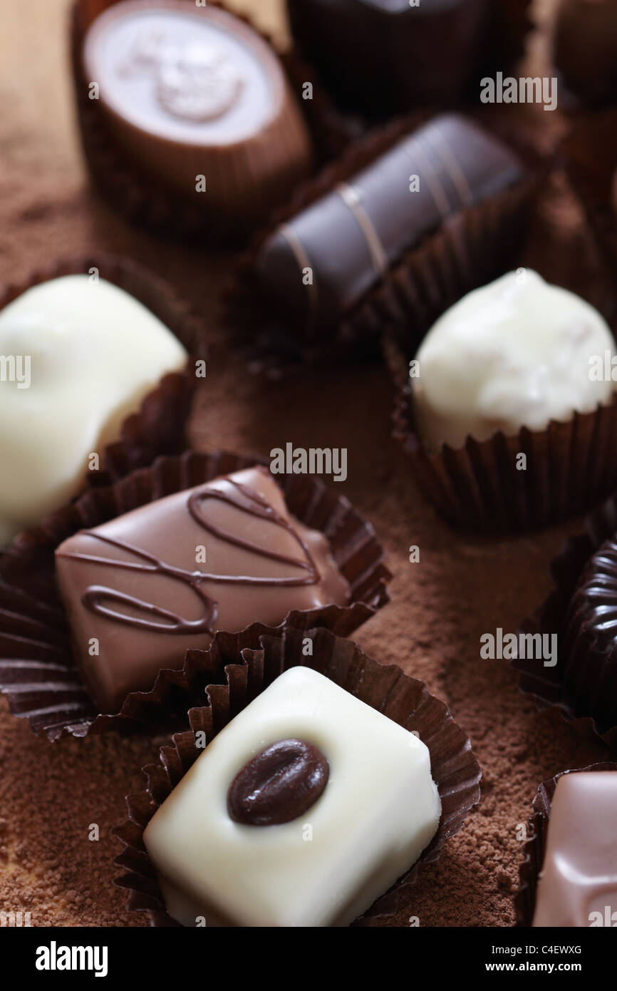 Various types of pralines Stock Photo - Alamy