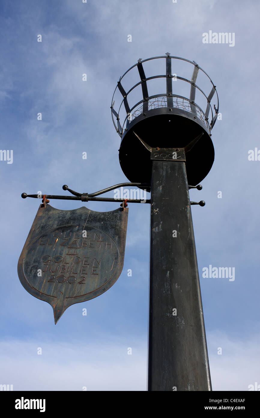 A beacon basket outside of Breedon Church in Leicestershire Stock Photo ...