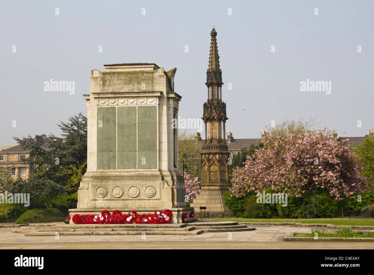War Memorial in Hamilton Square, Birkenhead, Wirral, England Stock ...