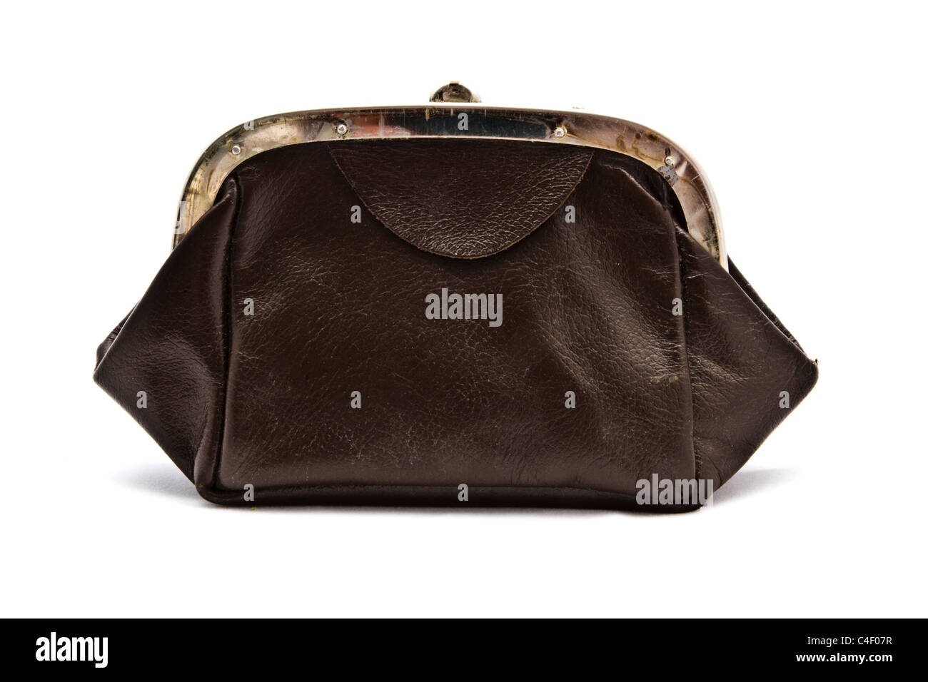 Old purse isolated on white background Stock Photo - Alamy