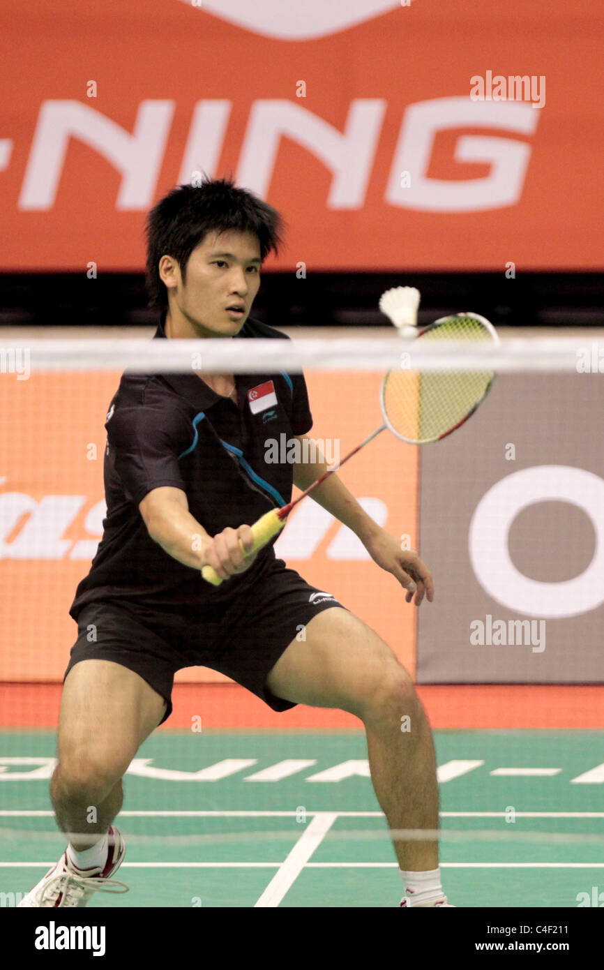 Derek Wong of Singapore during the Men's Singles Qualification of the ...