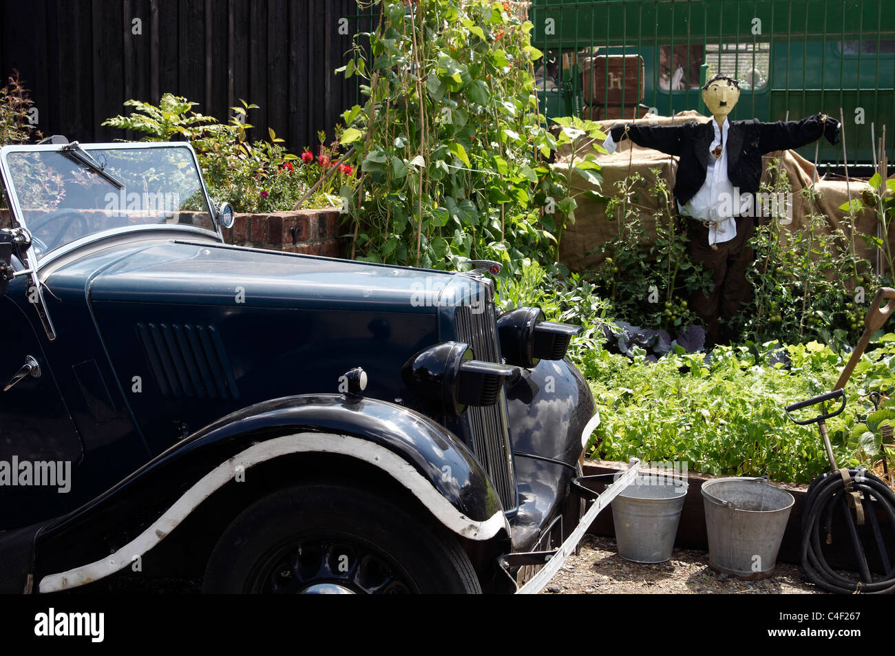 Replication of a small wartime kitchen garden at a railway station in ...