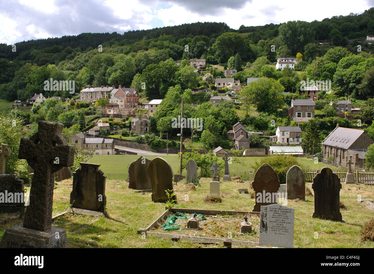 View of Upper Lydbrook from Holy Jesus churchyard, Gloucestershire ...