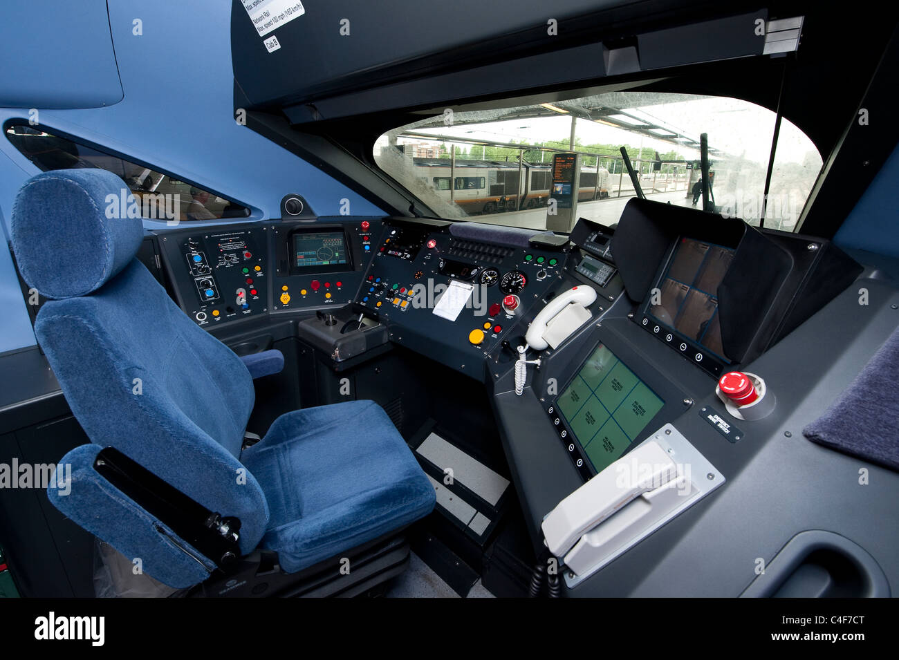 Interior view of the driver's cab of a Southeastern class 395 olympic ...