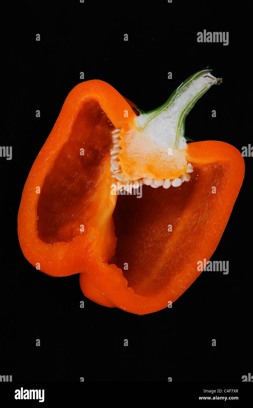 Inside View of Red Bell Pepper Stock Photo - Alamy