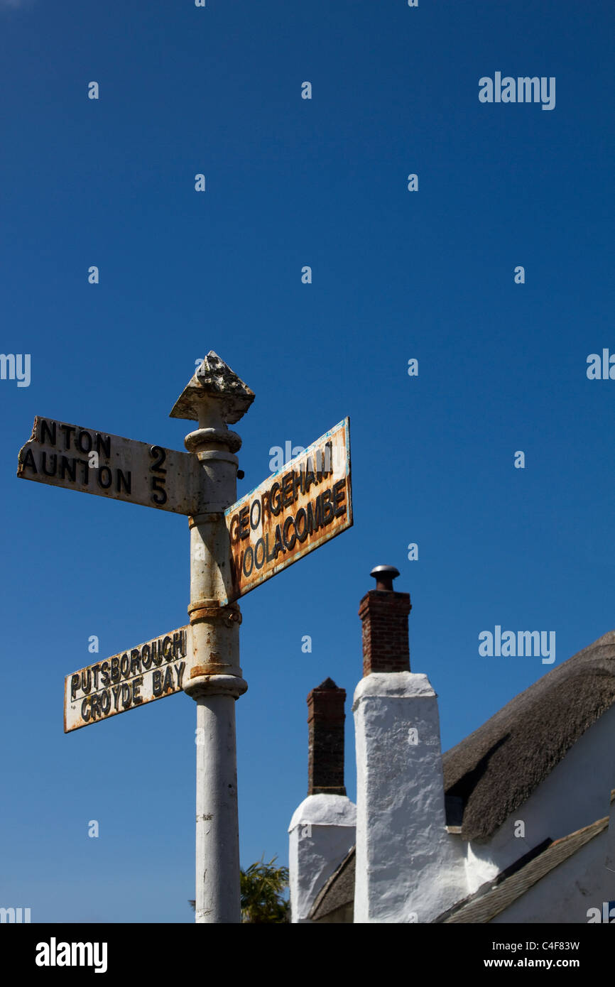 Georgeham, Woolacombe, Taunton, Croyde Bay. Old UK signpost, Street ...
