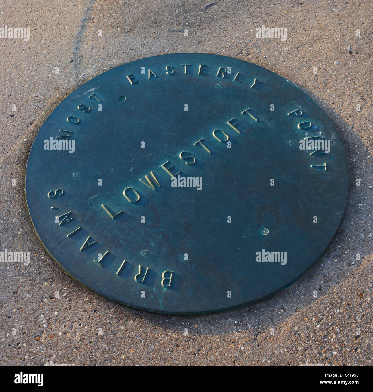 Marker plaque for Britain's most easterly point at Ness Point in ...