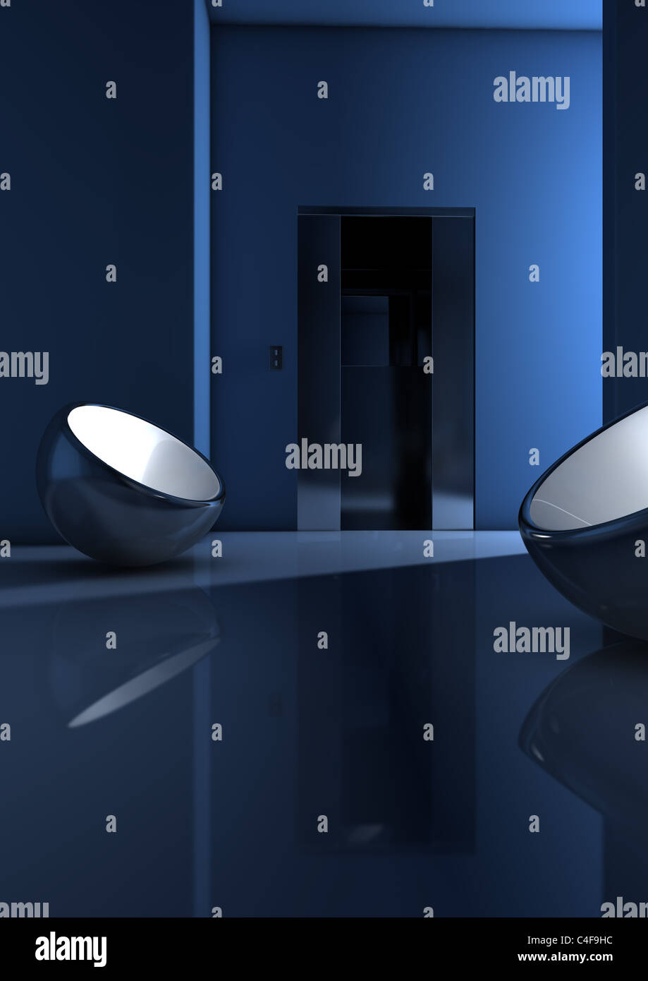 modern designed room with elevator Stock Photo - Alamy