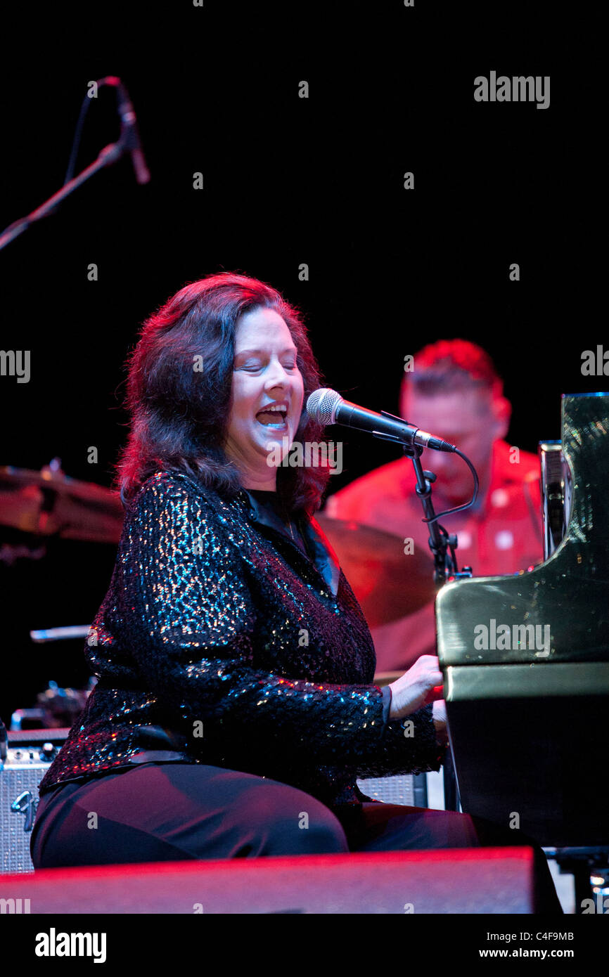 Linda Gail Lewis and Her Band perform on the concert in Budapest ...