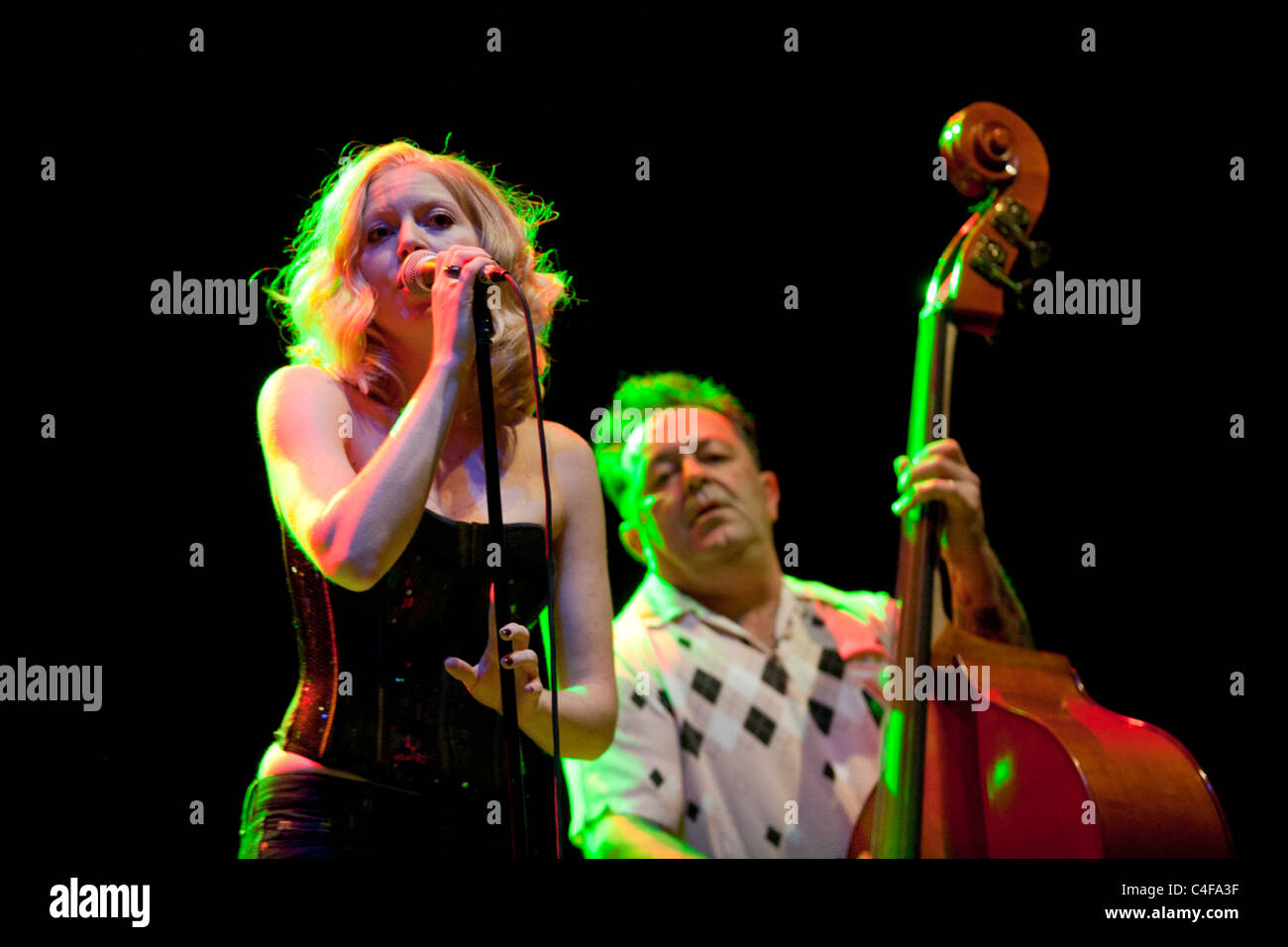 Members of the Linda Gail Lewis and Her Band perform on the concert in ...
