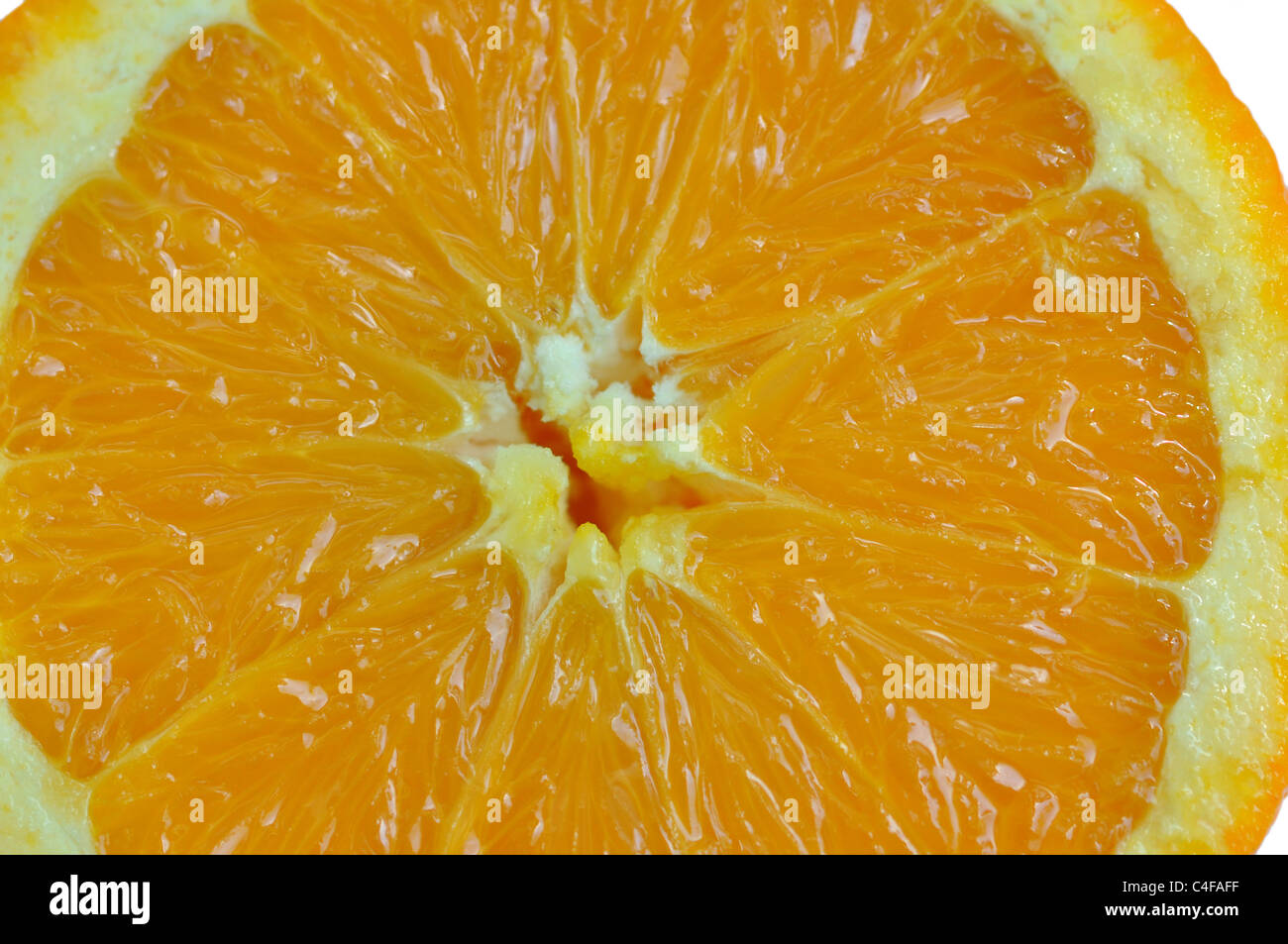 Closeup of a single slice of orange Stock Photo - Alamy