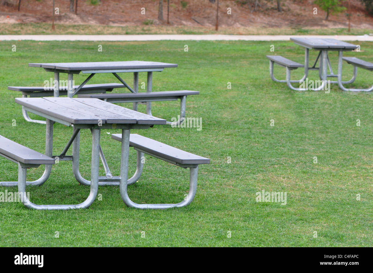 Picnic bench group hi-res stock photography and images - Alamy