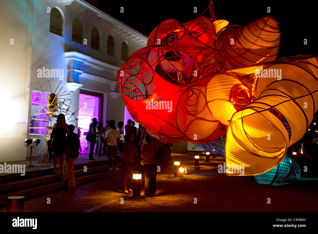 Art sculptures on display at the cultural center of the Ricardo Palma ...