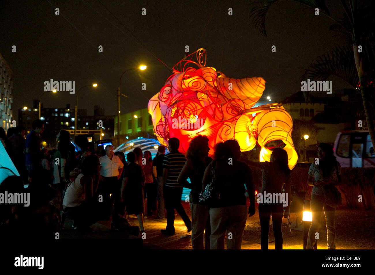 Art sculptures on display at the cultural center of the Ricardo Palma ...