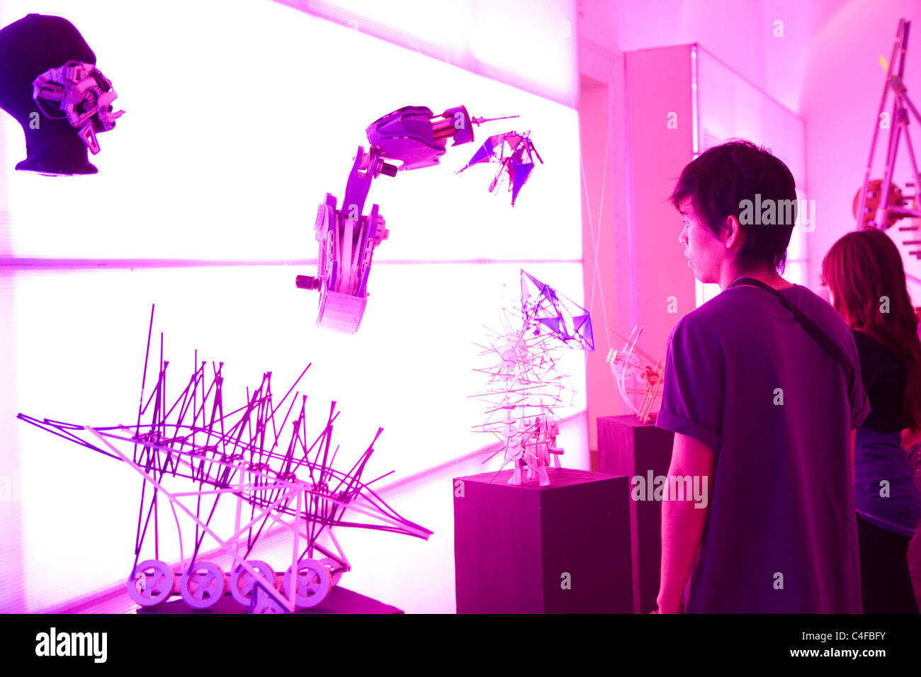 Art sculptures on display at the cultural center of the Ricardo Palma ...