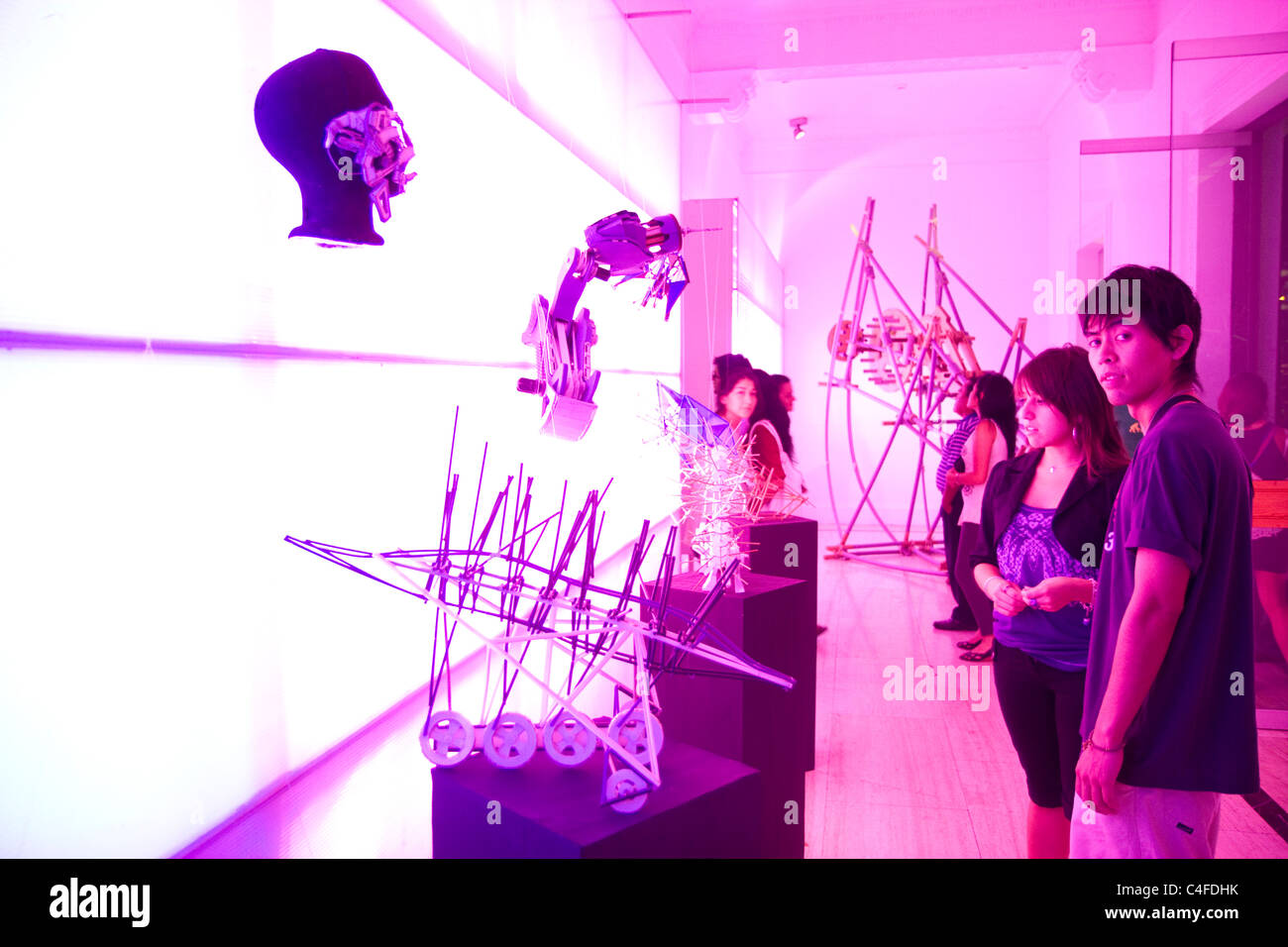 Art sculptures on display at the cultural center of the Ricardo Palma ...