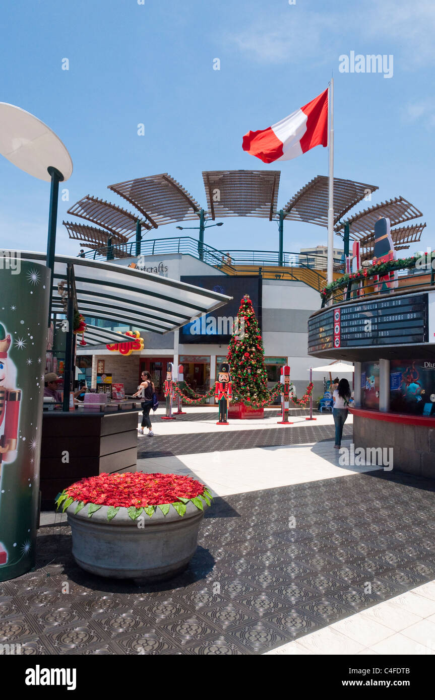 The seaside Larcomar Shopping Mall in Miraflores, Lima, Peru, South ...