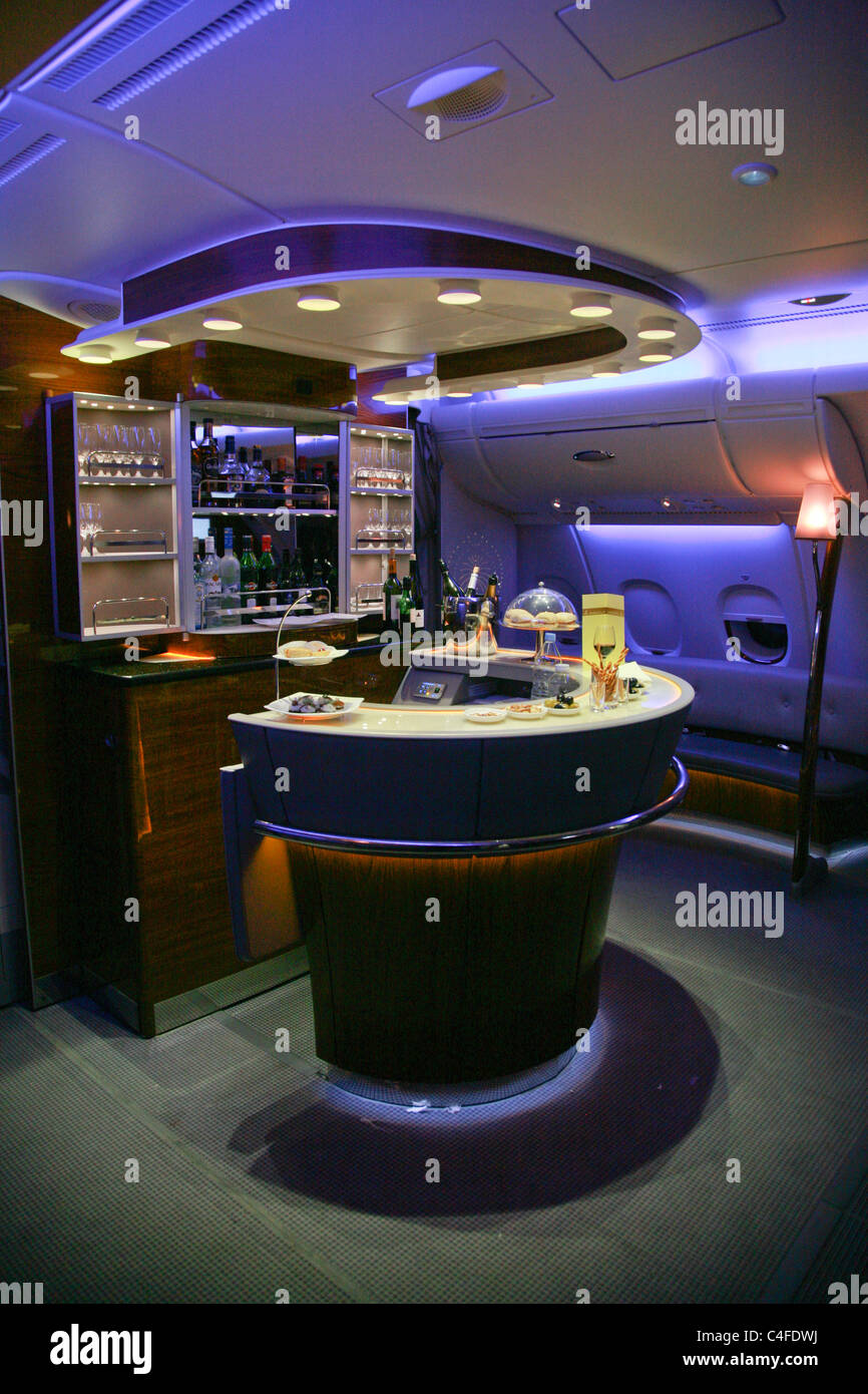 Emirates airline A380 business class first class Stock Photo - Alamy