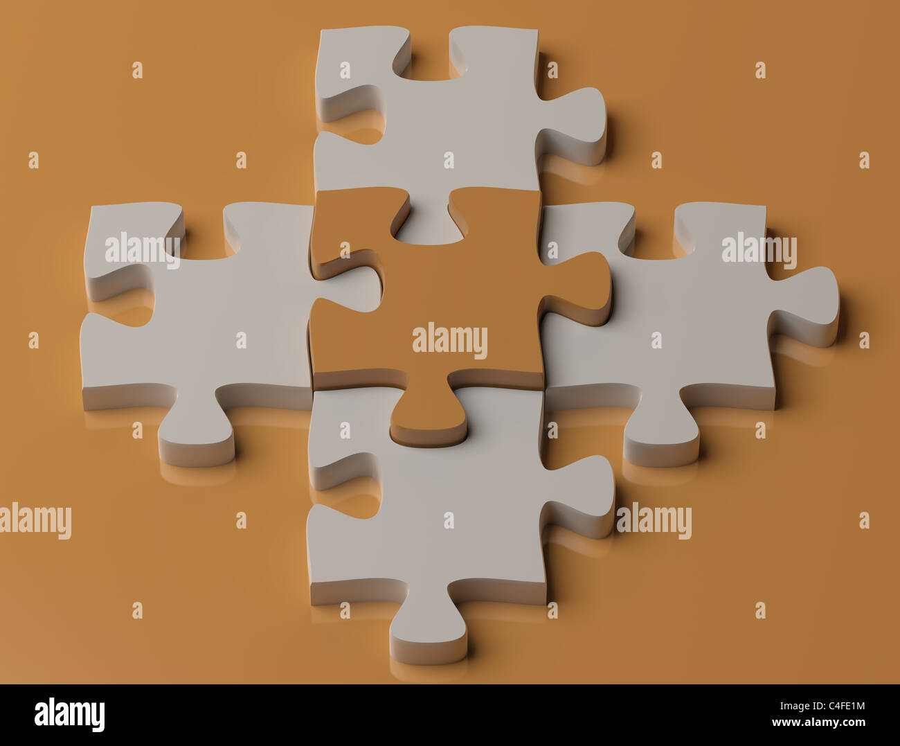 Three dimensional Puzzle shape , Connection Stock Photo - Alamy