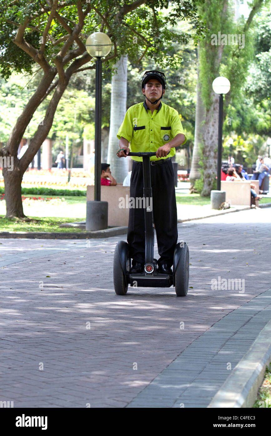 Park security riding a segway in Central Park of the Miraflores ...