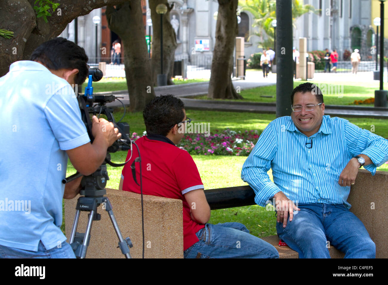 Tv interview peru hi-res stock photography and images - Alamy