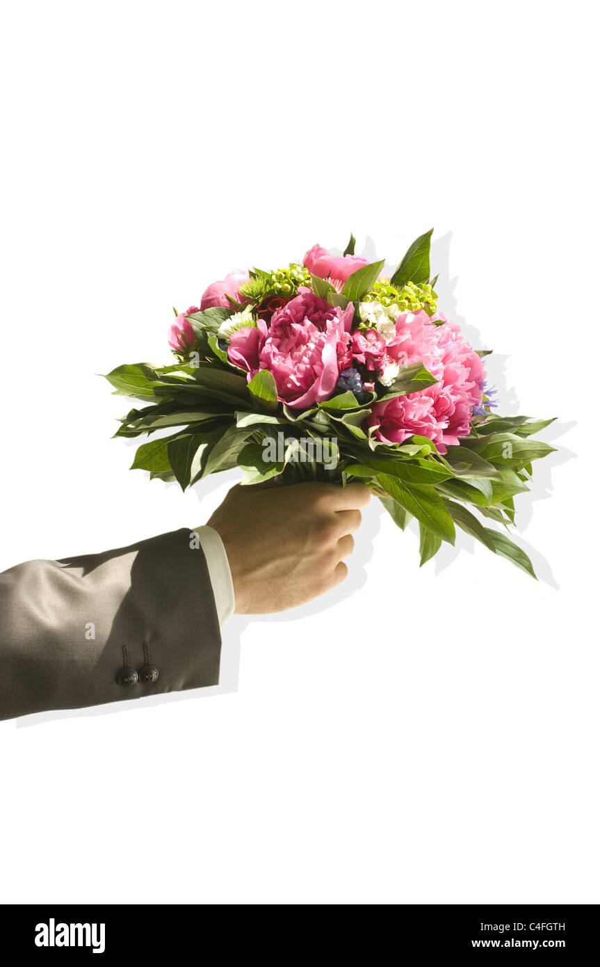 Hand with flowers Stock Photo - Alamy