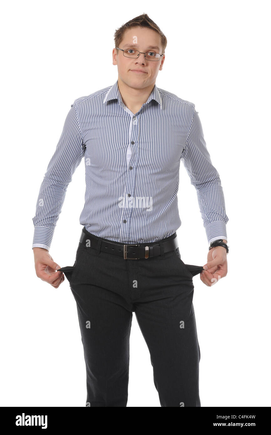 man with empty pockets Stock Photo - Alamy