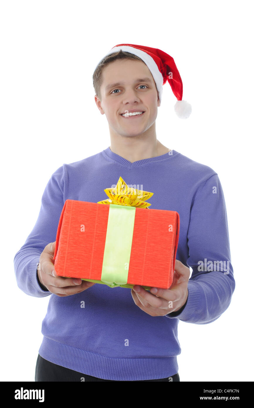 man holding present Stock Photo - Alamy