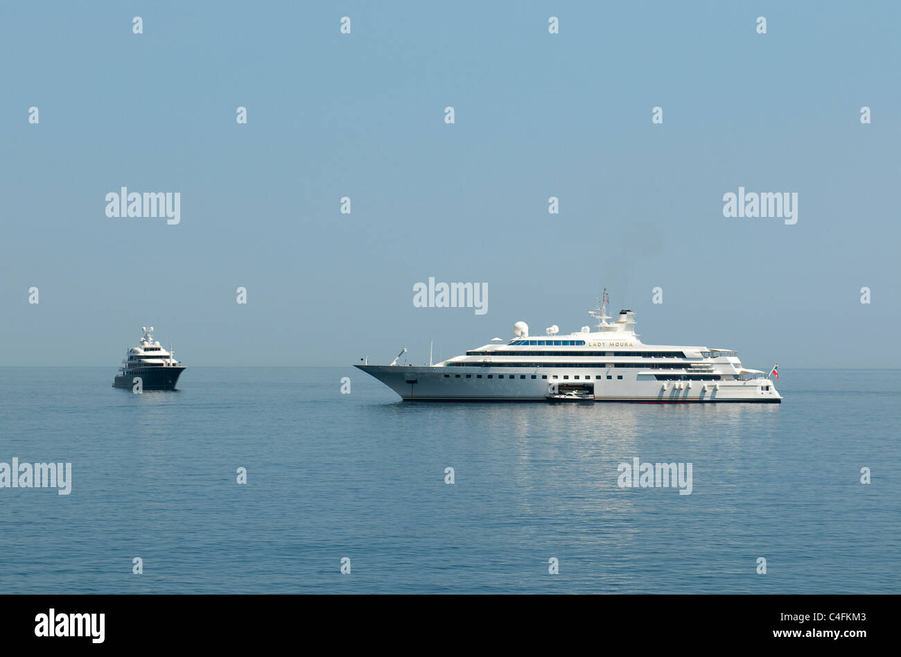 One of the worlds top mega yacht "Lady Moura" in Monaco water area ...