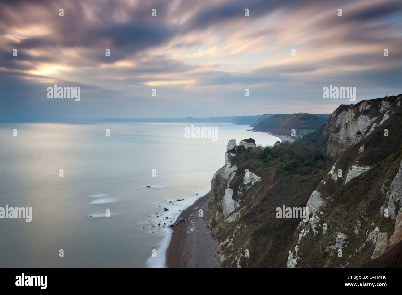Clifftop viewpoint westwards from Beer Head, looking towards Hooken ...