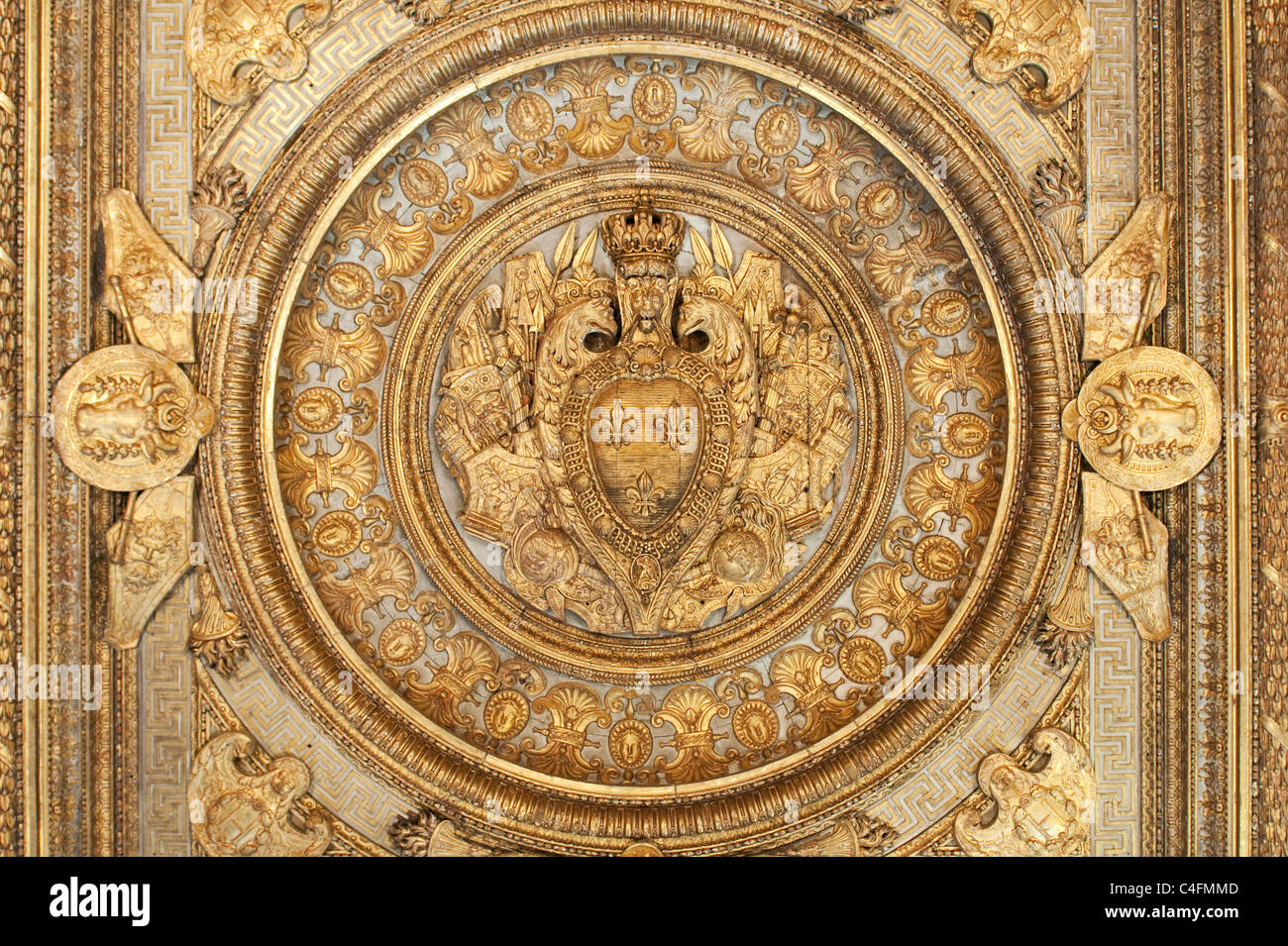 Ceiling of a room in the Louvre museum, Paris, France Stock Photo - Alamy