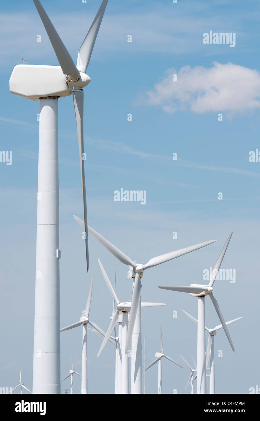 group of windmills for electric power production ecological Stock Photo ...
