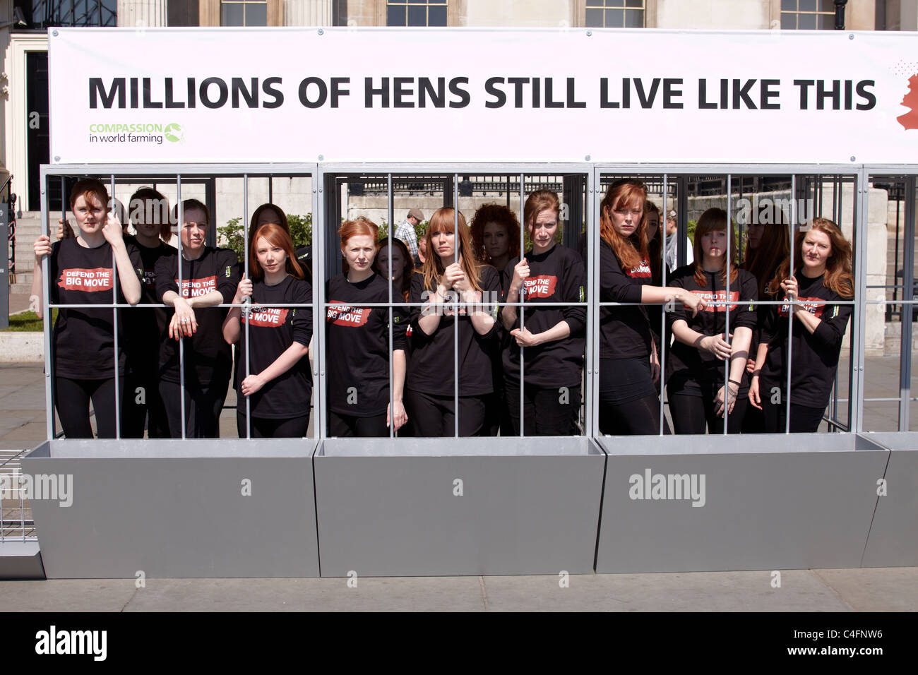Activists from Compassion in World Farming stage a protest about ...