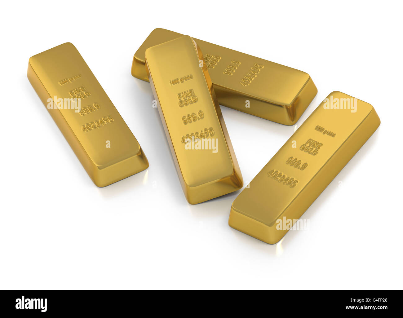 Gold bullion as four kilo ingots on white background Stock Photo - Alamy