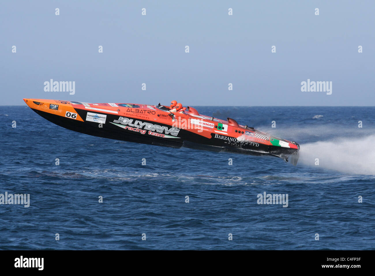 Supersport class boat no. 06 Jolly Drive gets airborne during the UIM ...