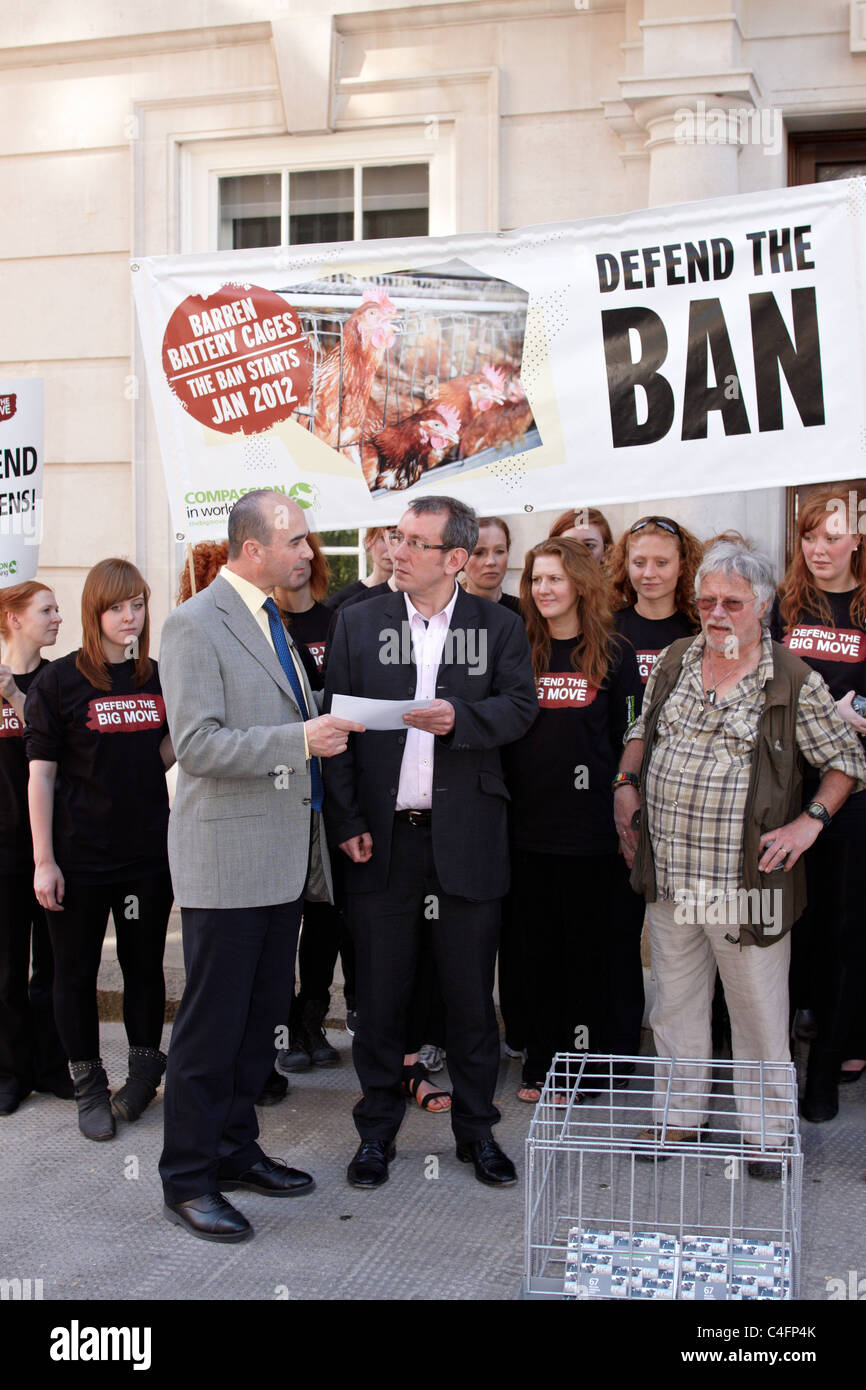 Activists from Compassion in World Farming stage a protest about ...