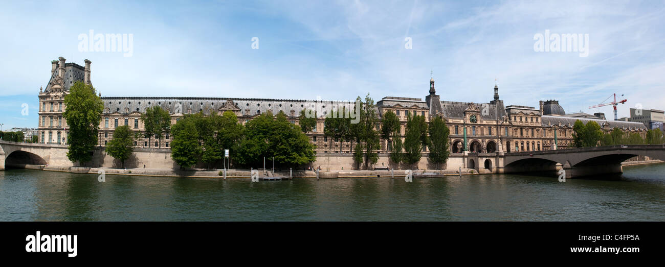 View of the Louvre, across the Seine River, Paris, France Stock Photo ...