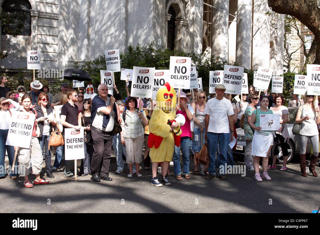 Activists from Compassion in World Farming stage a protest about ...