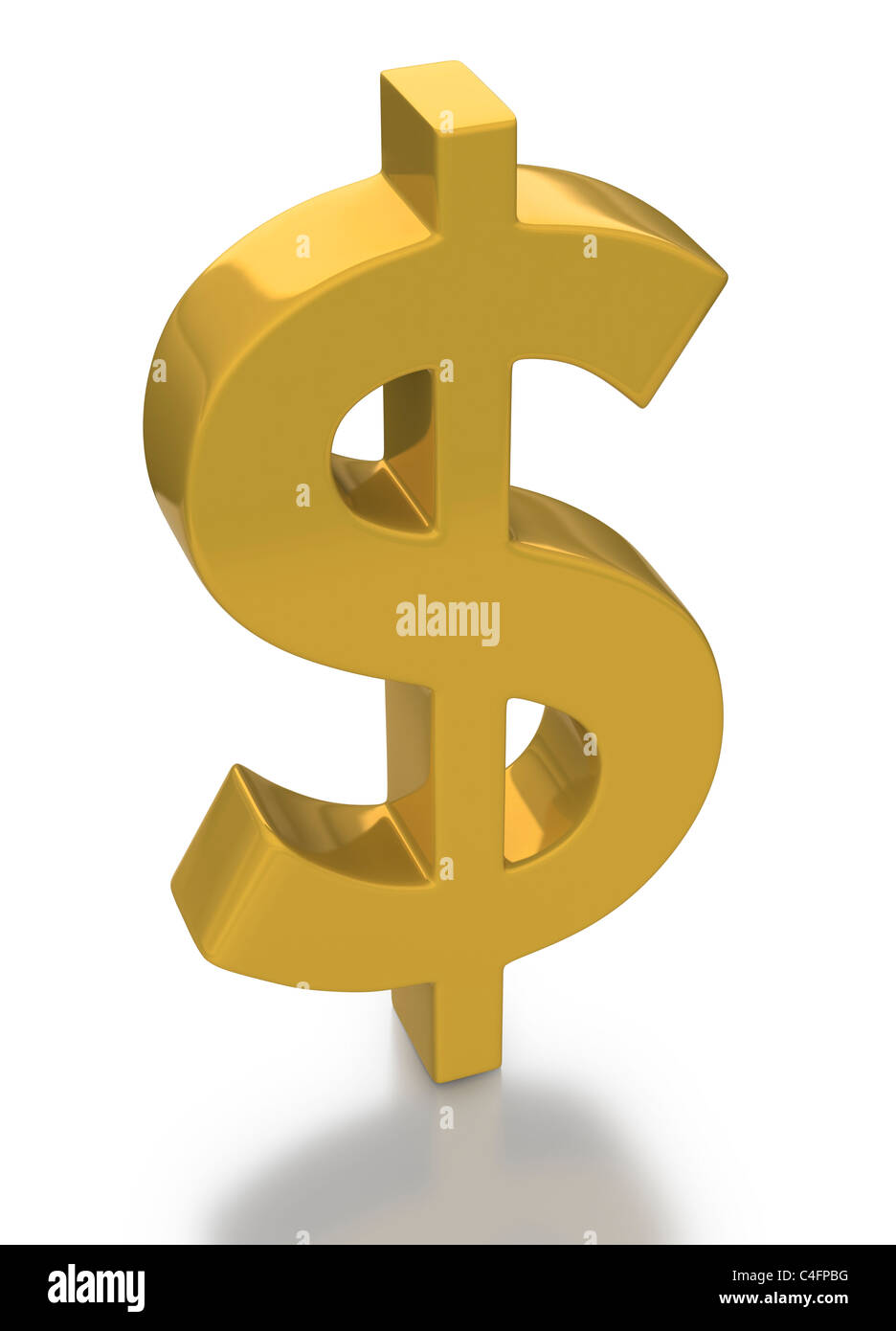 Gold US dollar currency icon or symbol on a white background Stock ...