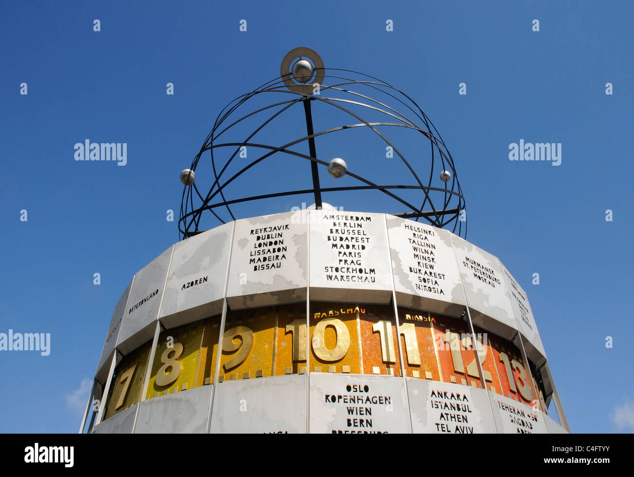The Weltzeituhr World Time Clock in Alexanderplatz, ex East Berlin ...