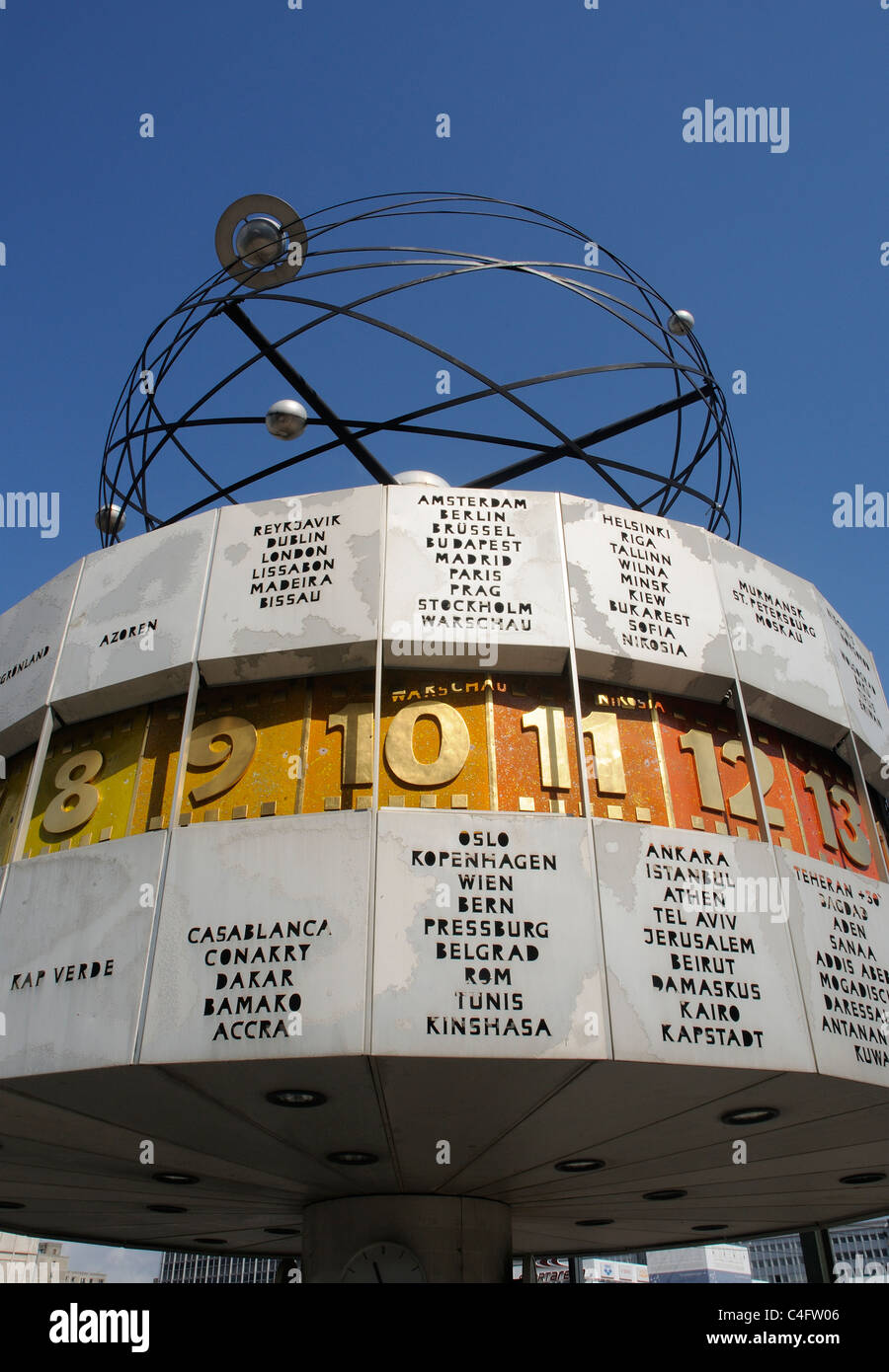 The Weltzeituhr World Time Clock in Alexanderplatz, ex East Berlin ...