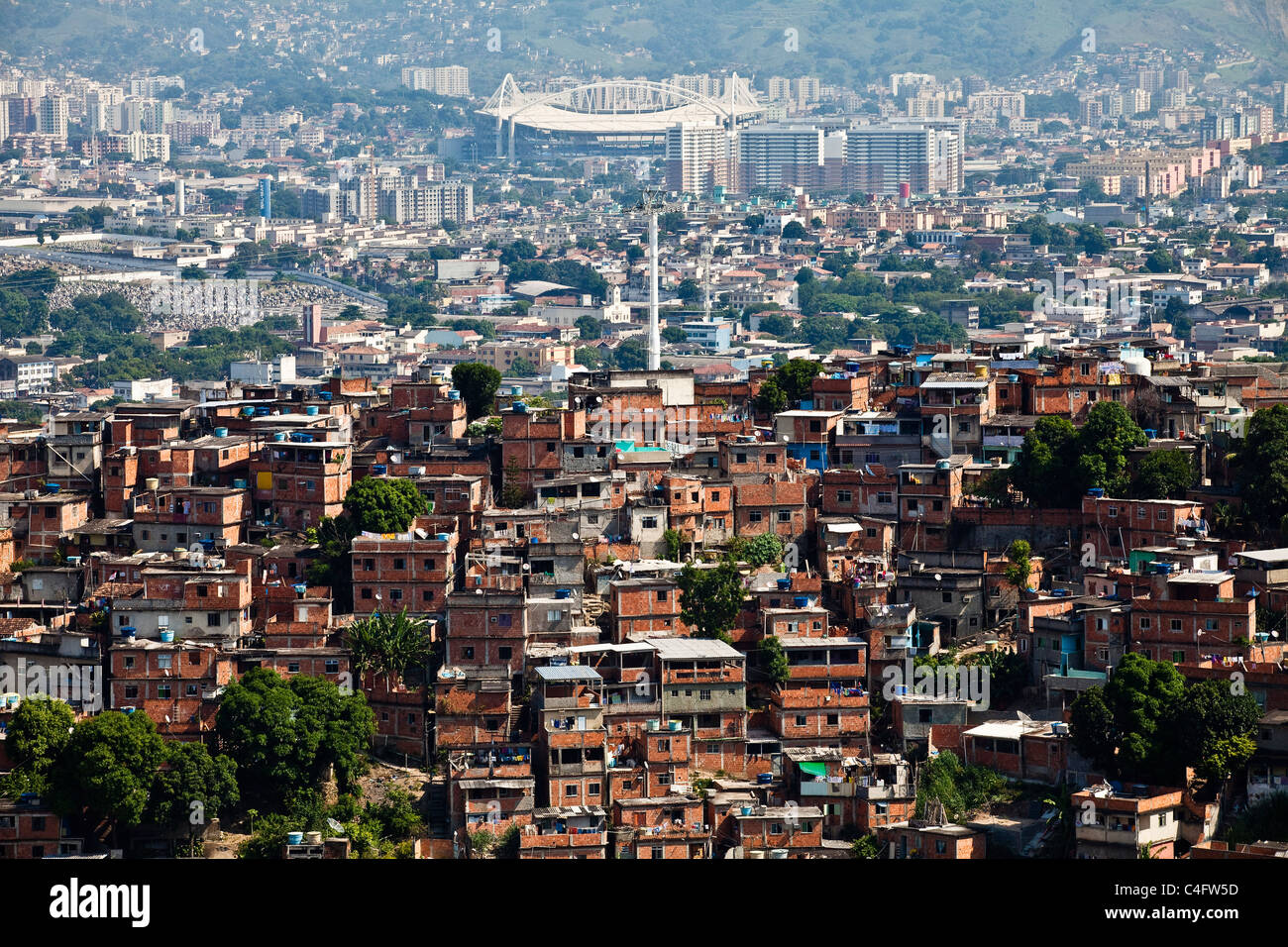 Rio de Janeiro favela and Engenhao stadium Brazil urban architecture ...